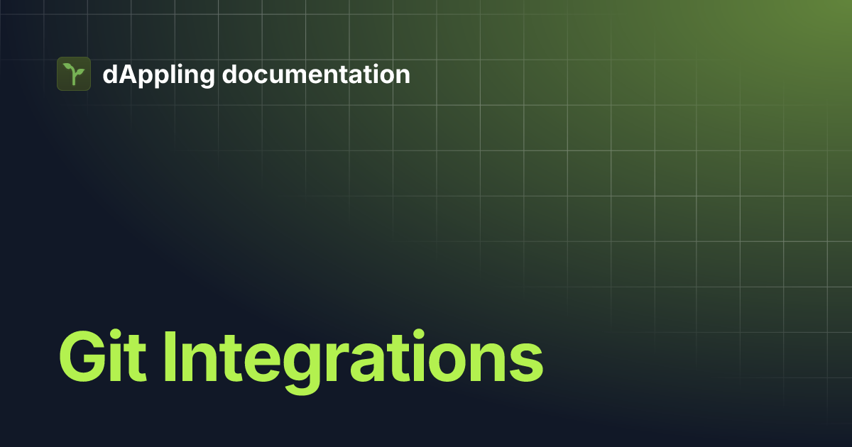Git Integrations | dAppling documentation