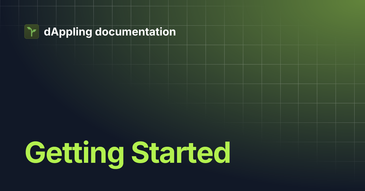 Getting Started | dAppling documentation