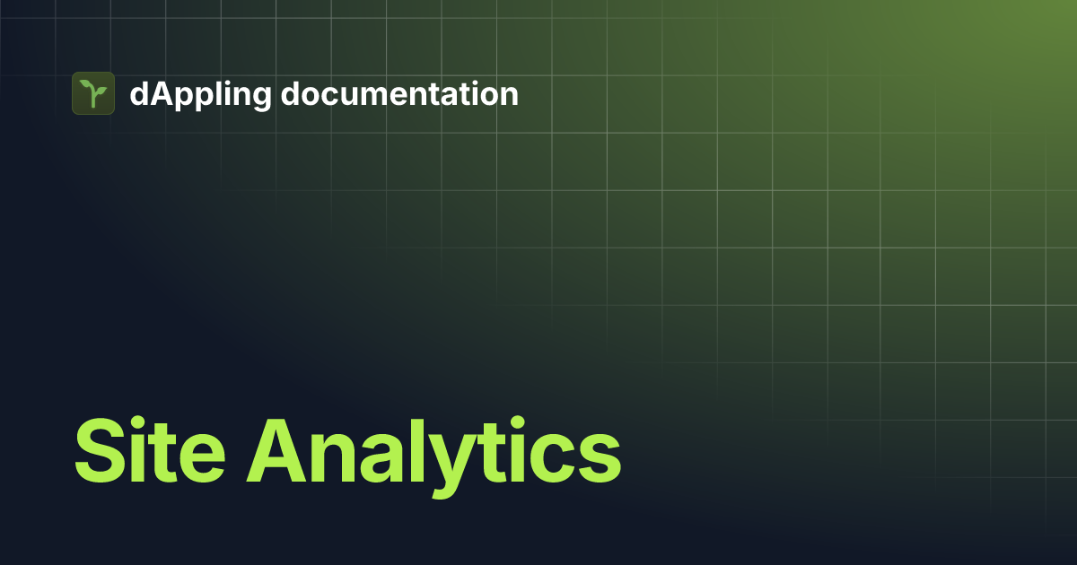Site Analytics | dAppling documentation