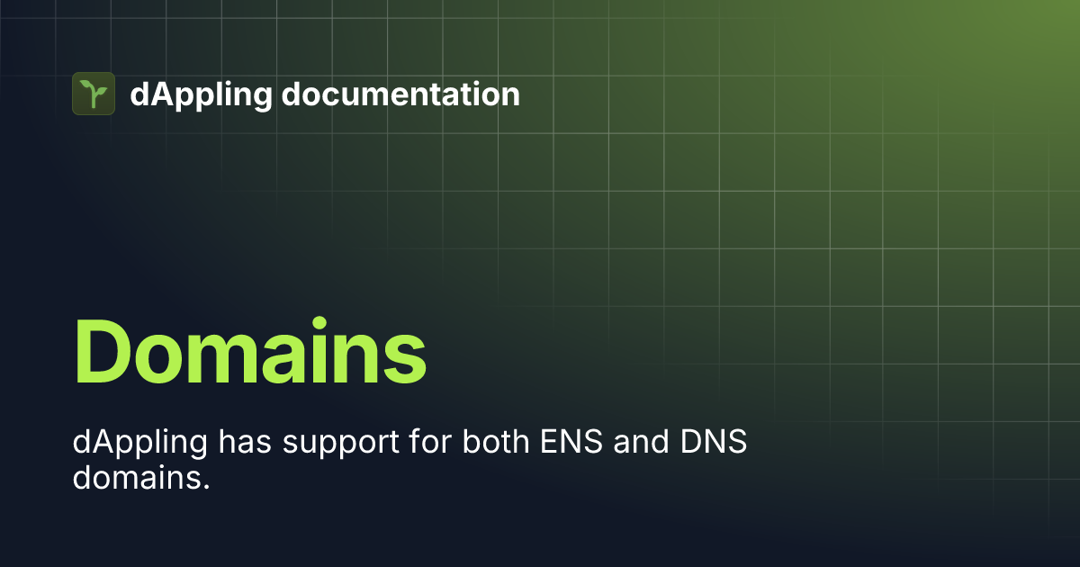 Domains | dAppling documentation