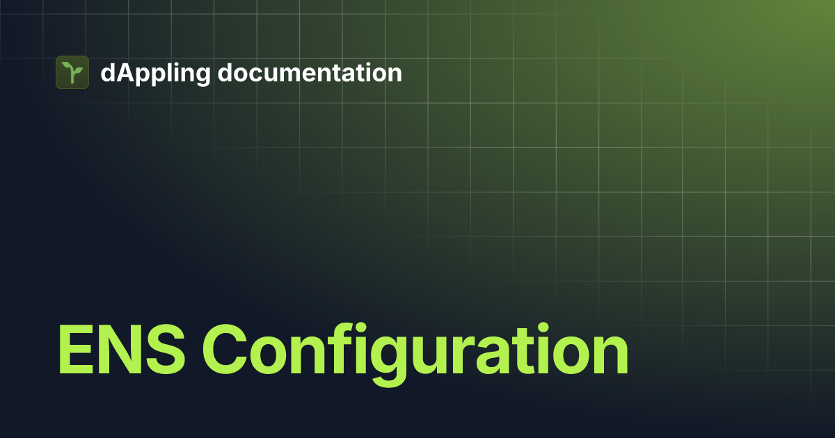 ENS Configuration | dAppling documentation